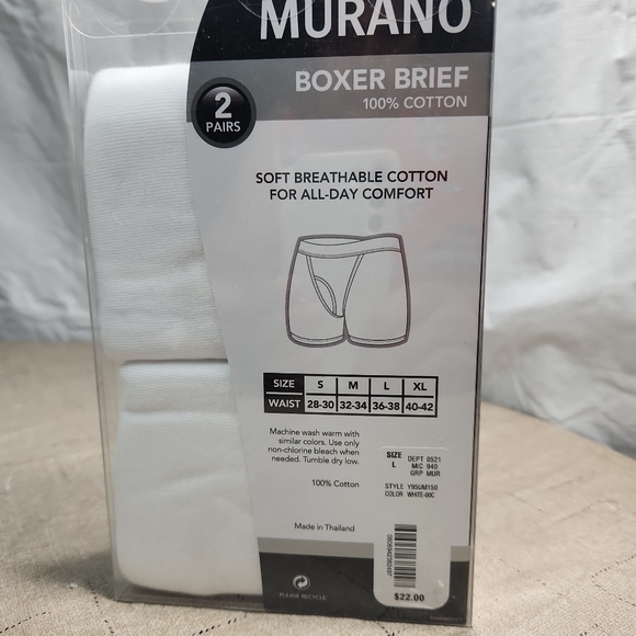 Murano | Underwear & Socks | Murano Mens Solid 2pack Cotton Boxer Brief ...